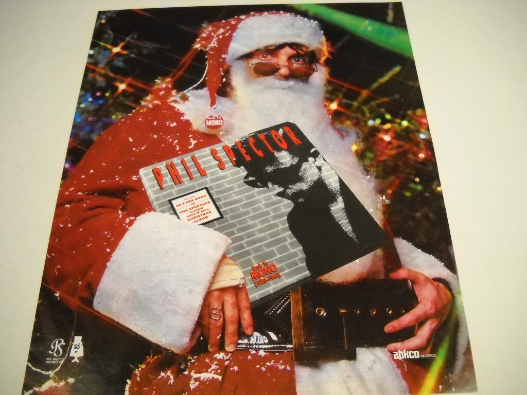 PHIL SPECTOR holding his Mono self for CHRISTMAS 1991 Promo Poster Ad ...