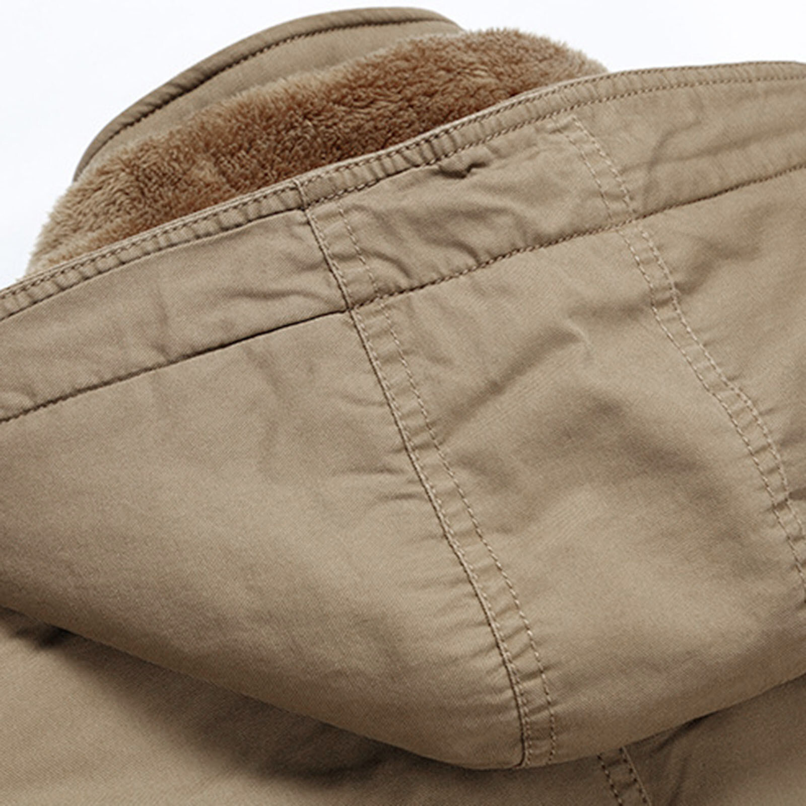 Men's Winter Casual Thicken Fleece Multi-Pocket Outwear Bomber Jacket ...