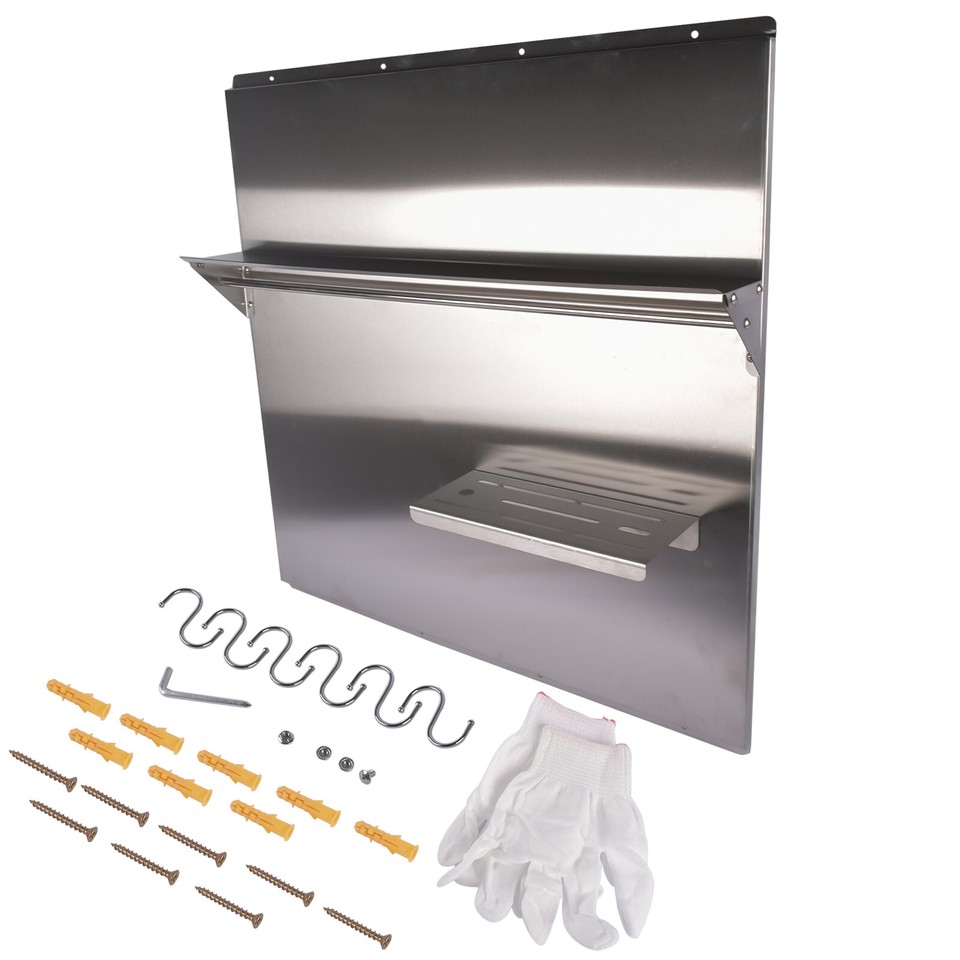 Backsplash Shelf Stainless Steel Kitchen Range Hood Wall Tile Shield ...