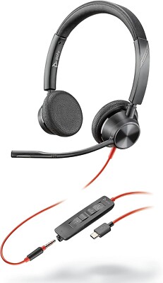 Plantronics - Blackwire 3325 Wired Stereo USB Type C Headset Boom Mic ...
