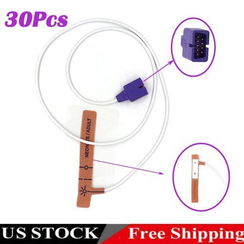 US 30PCS Fit For Nellcor MAX-A MAX-P MAX-I MAX-N Oximax 9Pin SpO2 ...