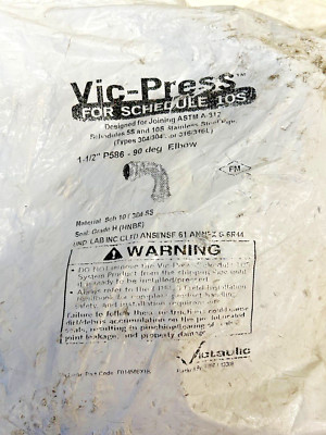 VICTAULIC VIC-PRESS P586 90° ELBOW 1 1/2" Sch 10 304 Stainless | eBay