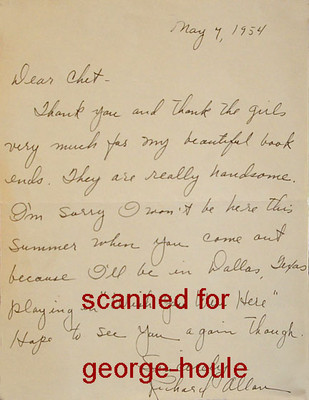 RICHARD ALLAN - LETTER -AUTOGRAPH - XMAS CARD - NIAGARA - MARILYN ...