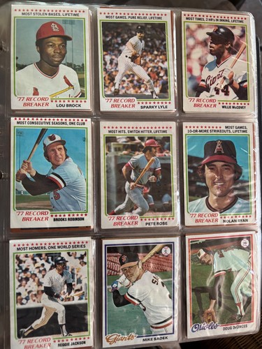 Complete Set of 1978 Topps Baseball Cards in Excellent to Mint ...