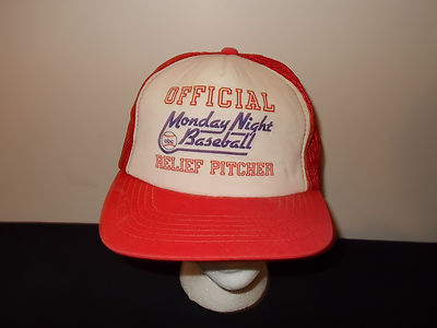 VTG-1980s ABC Monday Night Baseball Relief Pitcher trucker snapback hat ...
