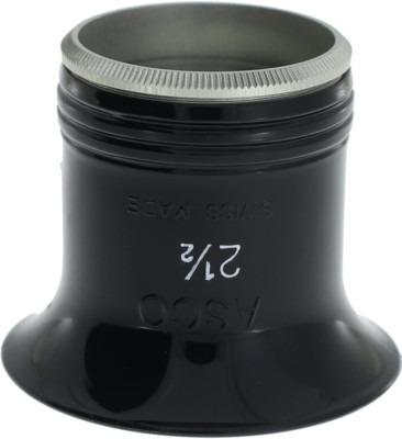 LOUPE D'HORLOGER - ASCO avec bague vissée aluminium N°2.5 grossissement ...