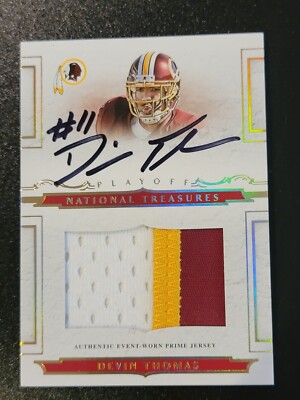 Devin Thomas 2008 NATIONAL TREASURES REDSKINS PATCH Rookie Auto 20/25 ...