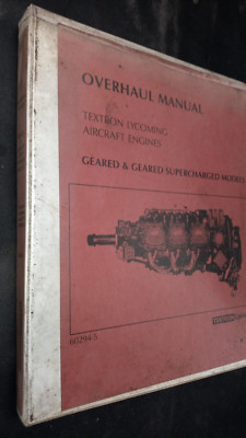TEXTRON LYCOMING geared & geared supercharged models overhaul manual | eBay