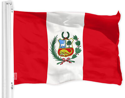 G128 Peru Peruvian Flag 3x5 Ft LiteWeave Pro Series Printed 150D ...