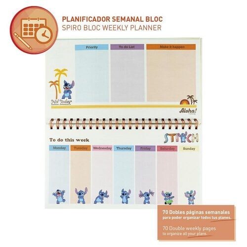 Disney Lilo & Stitch Weekly Planner Novelty To Do List Notepad Xmas ...