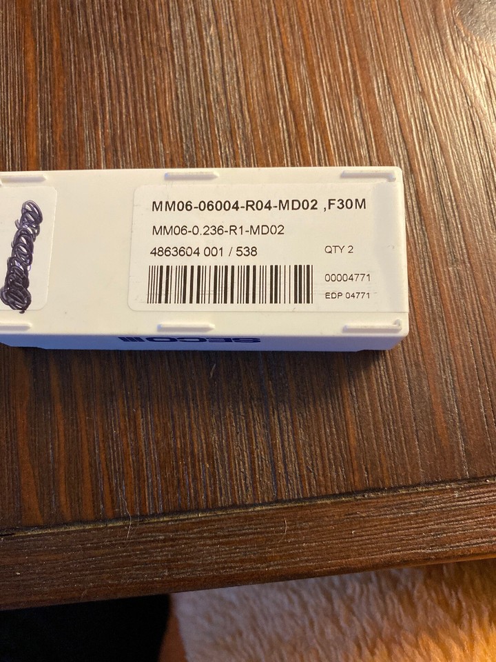 Seco MM06-06004-R04-MD02, F30M MM06-0.236-R1-MD02 2 Pieces New | eBay