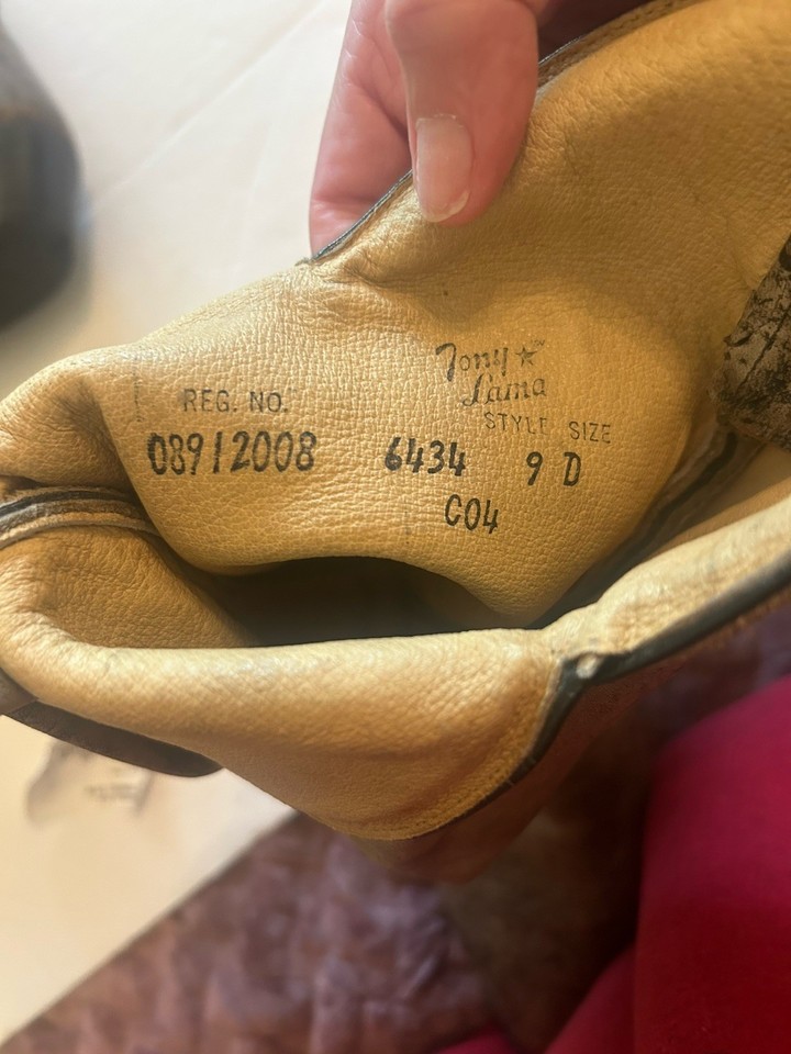 Tony Lama Gray Cowboy Boots Men’s 9 D Style 6434 Leather Pointed Toe ...