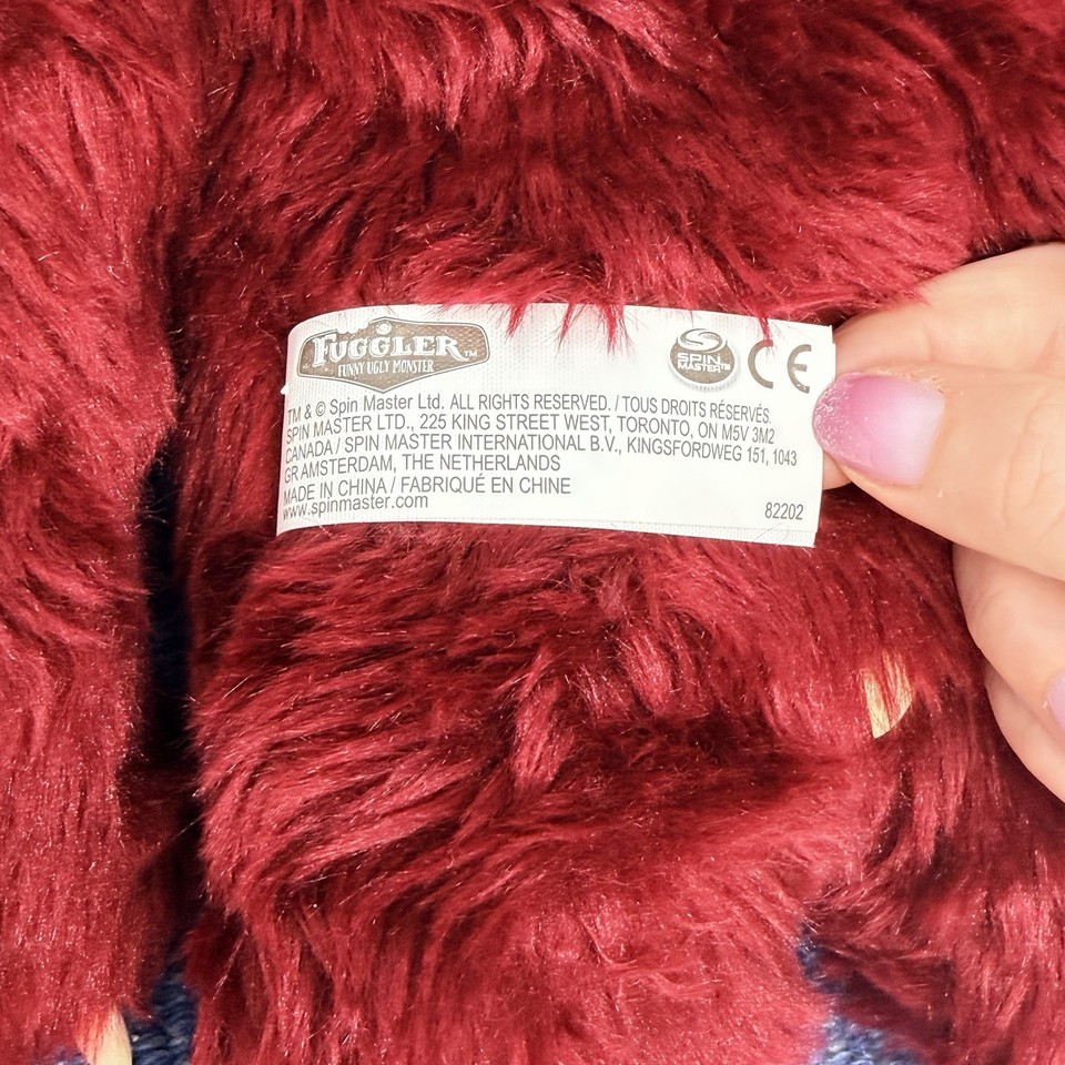 FUGGLER Claw Funny Ugly Monster Spin Master Plush Red Maroon Toy Teeth ...