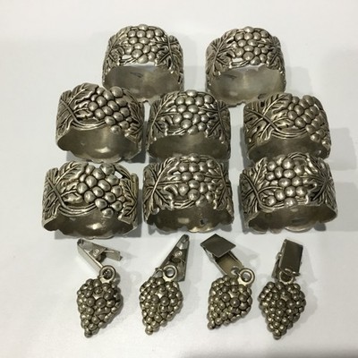 Godinger Silver Art Co Set of 8 Silver Plated Napkin Rings + 4 weights ...