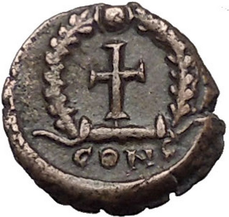 THEODOSIUS II 425AD Authemtic Ancient Roman Coin Cross within wreath ...