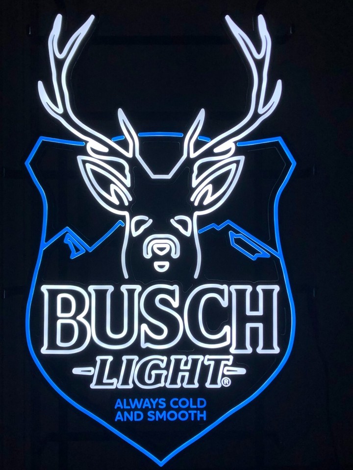BUSCH LIGHT DEER HUNTING LED BEER BAR SIGN MAN CAVE GARAGE DECOR DEER ...