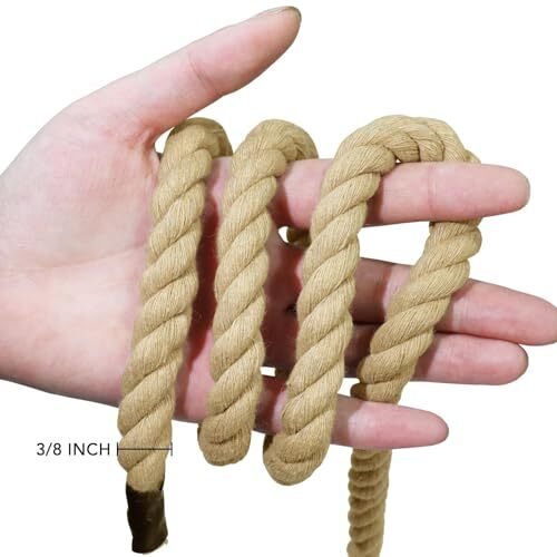 Cotton Rope 3/8 Inch x 100 Feet,3 Stand Nautical Rope for Crafts, Brown ...