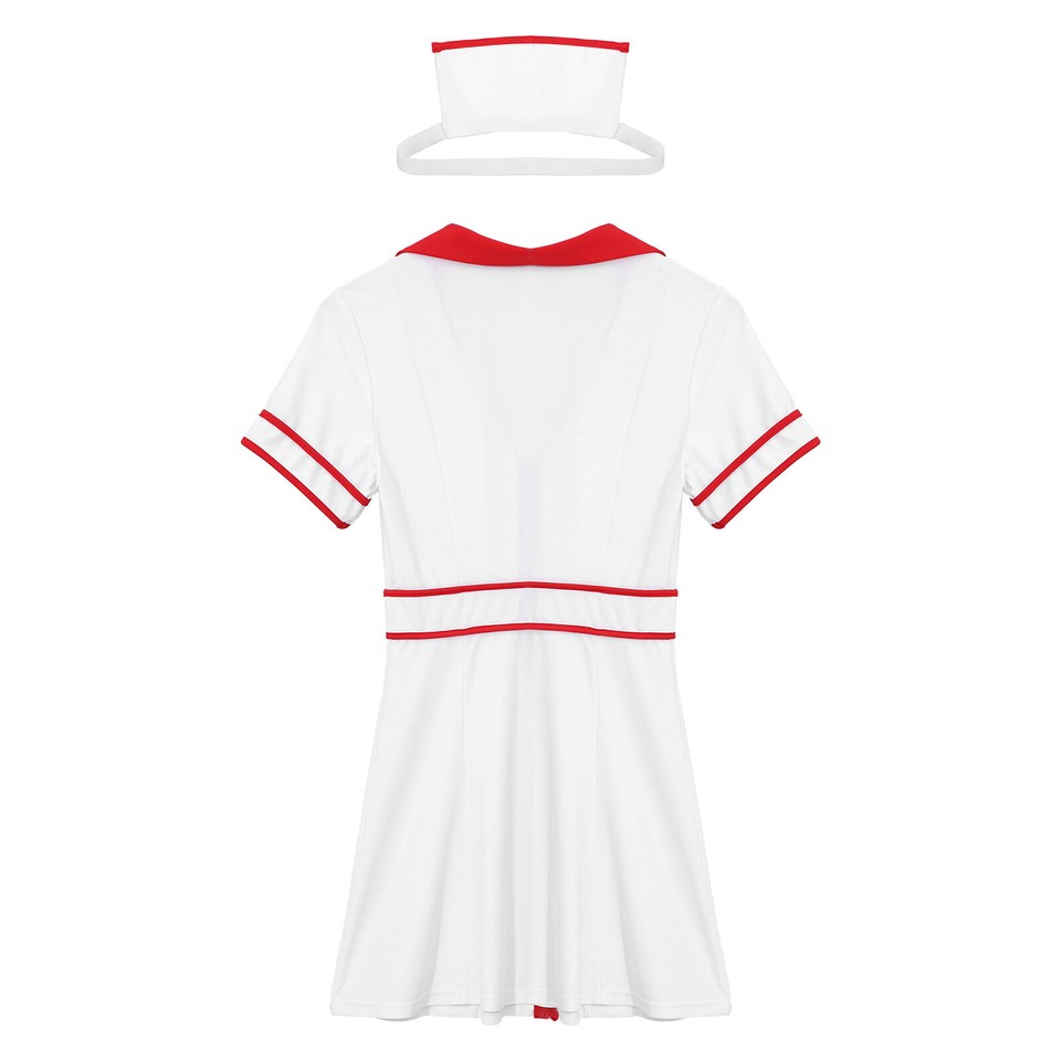 Adult Women Nurse Doctor Fancy Costume Halloween Party Outfit Role Play ...