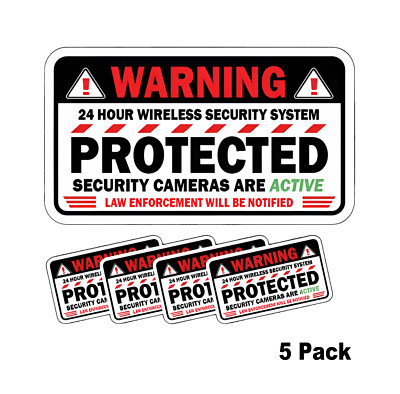 5 pack Camera security CCTV stickers Decal | eBay