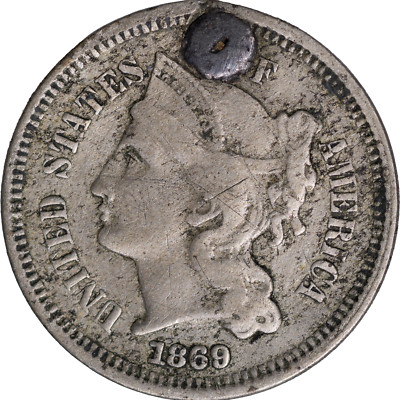 1869 Three Cent Nickel ~ Fine Details | eBay