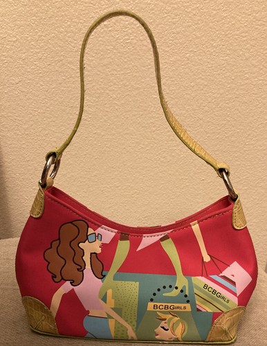 BCB Girls Small Purse/Hand Bag W/ Faces-Embroidered Hair-Inside Zip ...