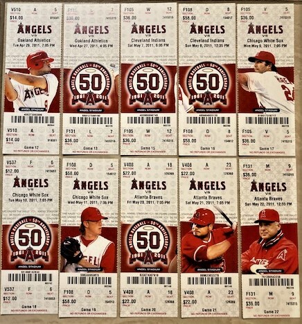 2011 Los Angeles Angels MLB Ticket Stubs-One Ticket-SEE LISTING | eBay