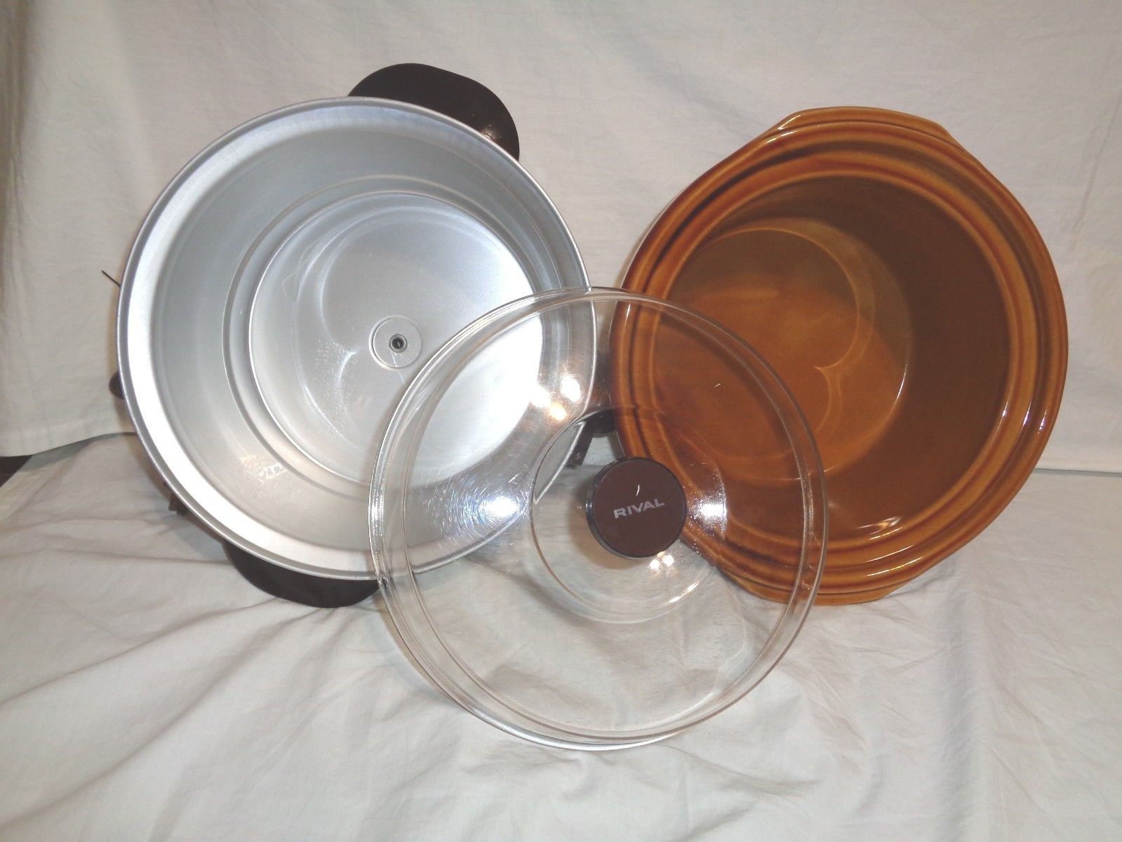 Vintage Rival Crock Pot 5 Qt Slow Cooker #3350 Plastic Lid Removable ...