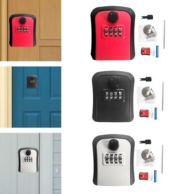 Key Lock Box Combination Lockbox Wall Mounted Security Lock Box Spare ...