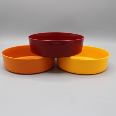 Lot of 3 Vintage Tupperware #1405 6" Cereal Salad Wonder Bowls Harvest Colors | eBay