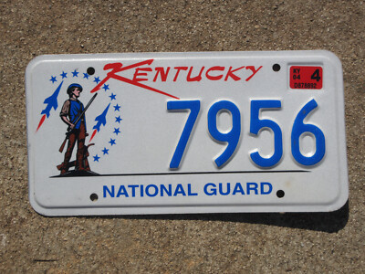 2004 Kentucky National Guard License Plate KY 7956 Military Guardsmen ...