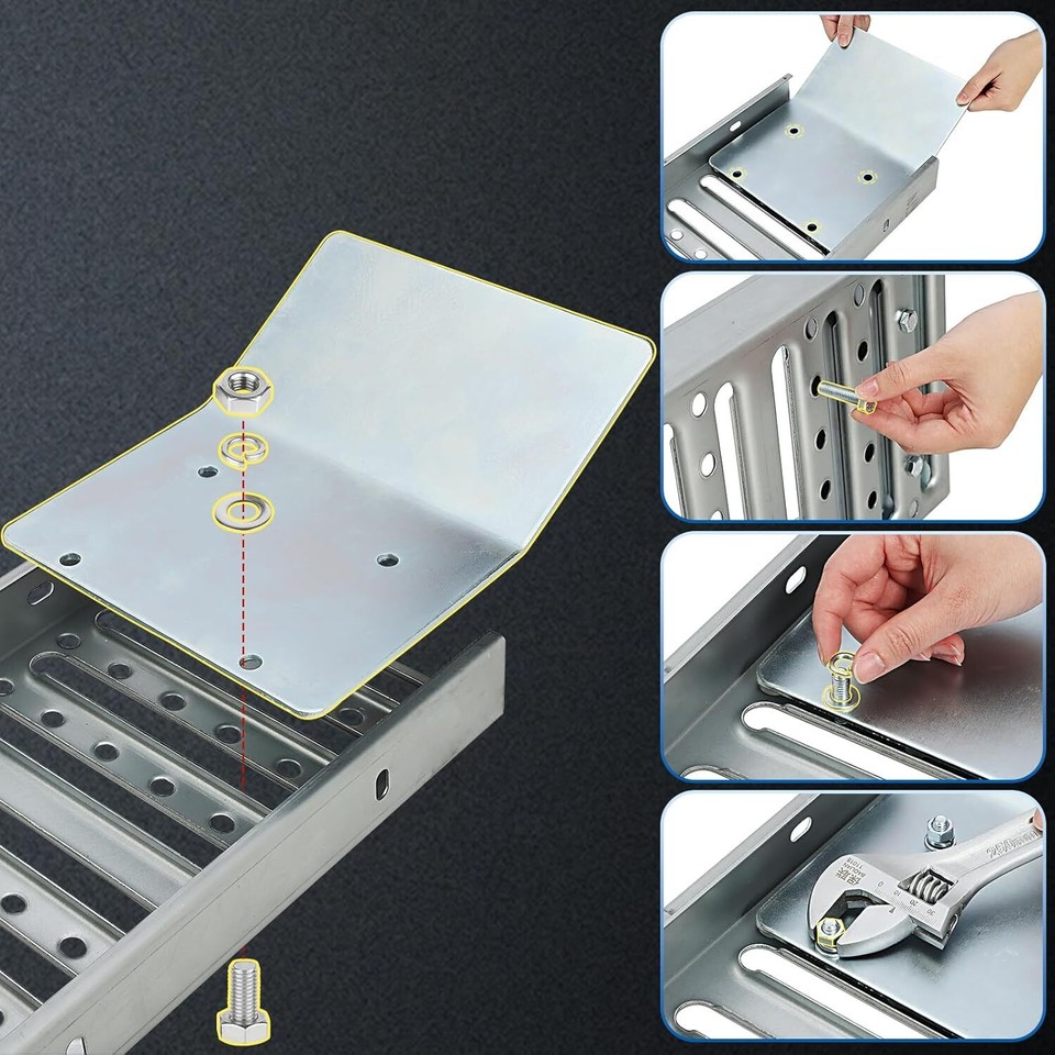 2pcs Heavy Duty Steel Loading Ramps For Truck Motorcycle Lawn Mower ATV ...