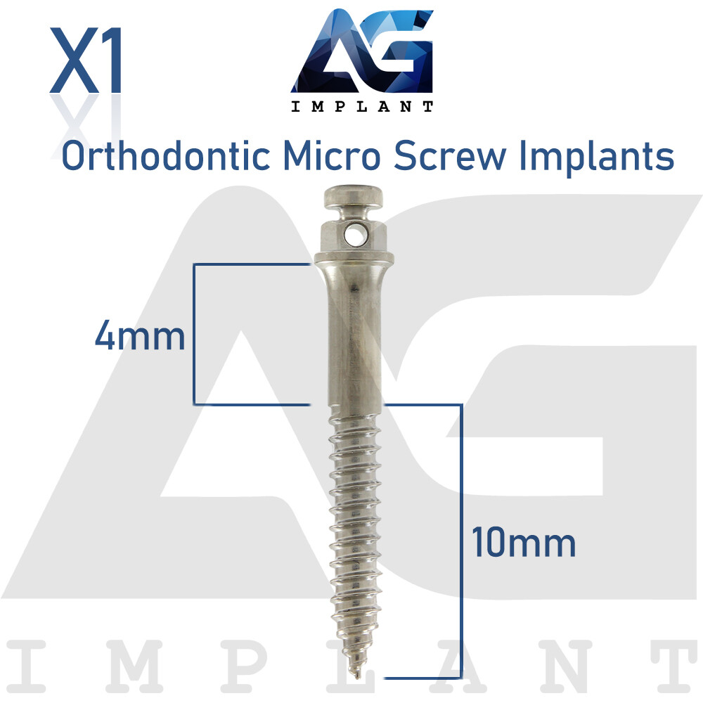 Dental Buccal Shelf Orthodontic Micro Screw Titanium Sterile 4mmx10mm ...