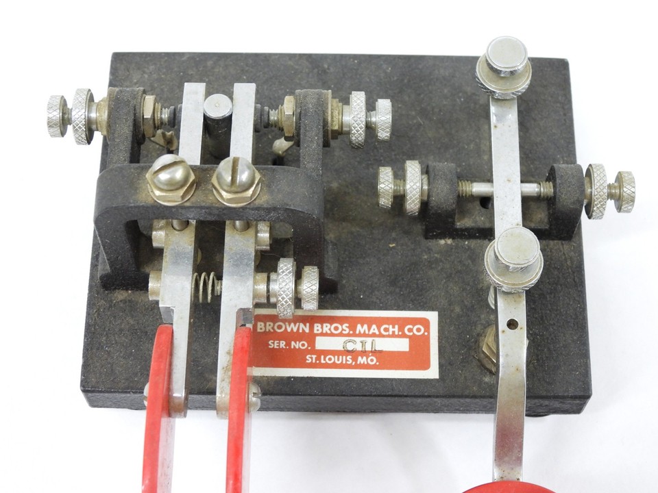Brown Bros Mach Co CTL Vintage Ham Radio Double Straight Paddle Key ...