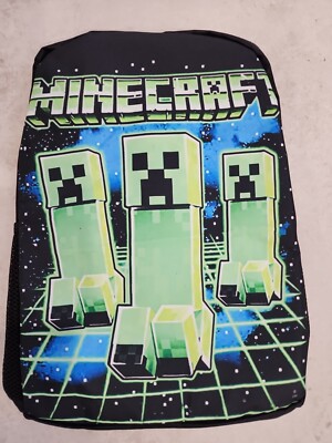 Minecraft Creeper Backpack Book Bag Green/Black New | eBay