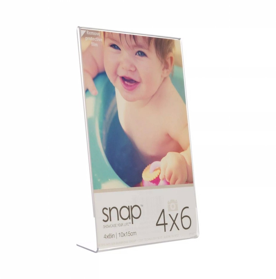 Snap Clear Acrylic Self Standing Photo, Set of 12 Picture Frame Set, 4 ...