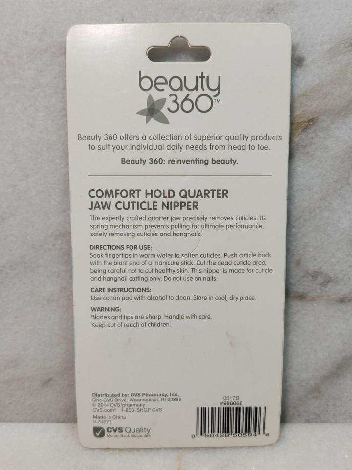 Beauty 360 Comfort Hold Quarter Jaw Cuticle Nipper. | eBay