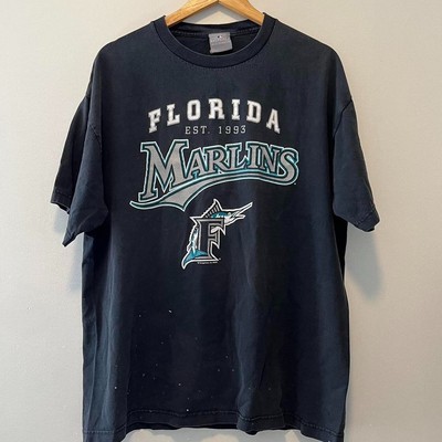 FLORIDA MARLINS baseball logo short sleeve black classic shirt KV29095 ...