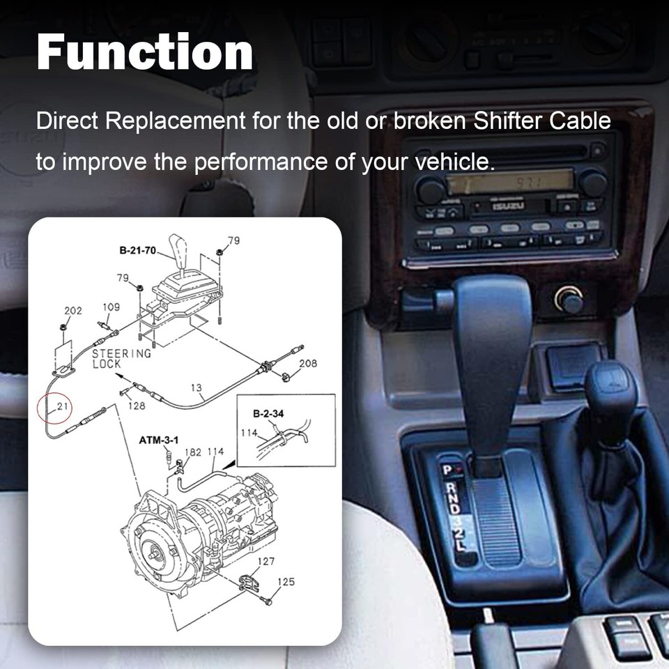 Gear Shift Shifter Cable for Isuzu Rodeo/Amigo Passport 1998-2004 #8 ...