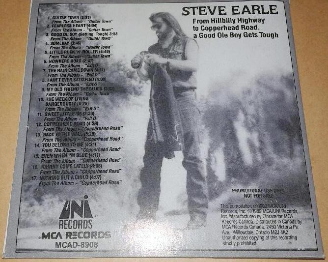 STEVE EARLE-A SPECIAL COLLECTION-PROMO CD-17-TRACKS-RARE(COUNTRY ROCK ...