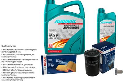 BOSCH Controllo Set 6L ADDINOL SUPER LIGHT 5W-40 Per VW Transporter III ...