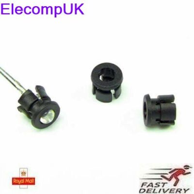 3mm LED Holder. Collar. Bezel. Black Plastic.1-100 Pcs. FAST DELIVERY ...