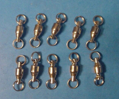 10 ~#2 Ball Bearing Swivels STD Nickel Finish Swivel Assembly With 2 ...
