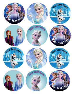 Frozen Edible Image Toppers. Edible Round Pre Cut Stickers. Edible ...