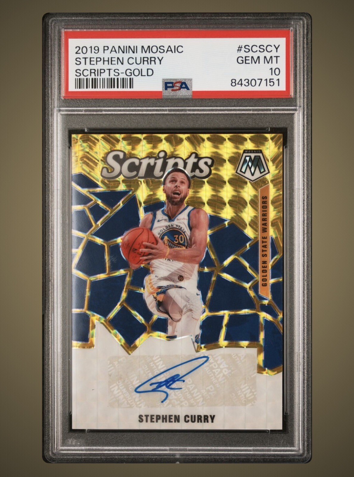 STEPHEN STEPH CURRY : 2019 Mosaic GOLD Prizm AUTOGRAPH AUTO /25 PSA 10 ...