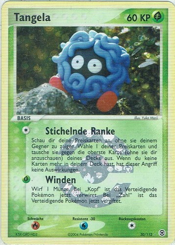 Pokemon Card Fire Red & Leaf Green No. 30/112 Tangela Reverse Holo ...