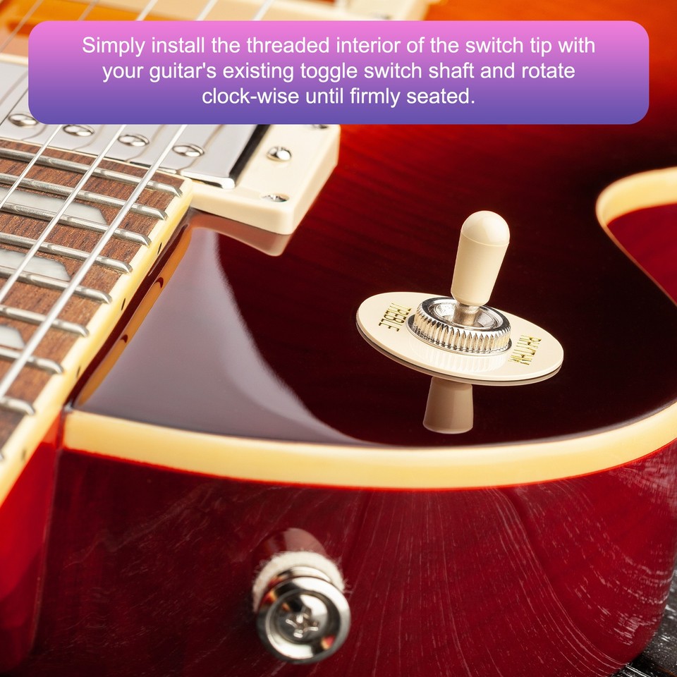 3Pcs 3Way Guitar Toggle Switch Tip, M4 Brass Threaded, Black/Silver ...