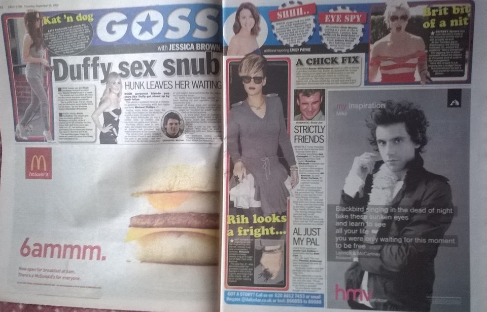DAILY STAR 24 September 2009 - Seren (Page 3), Sugababes, Alesha Dixon ...