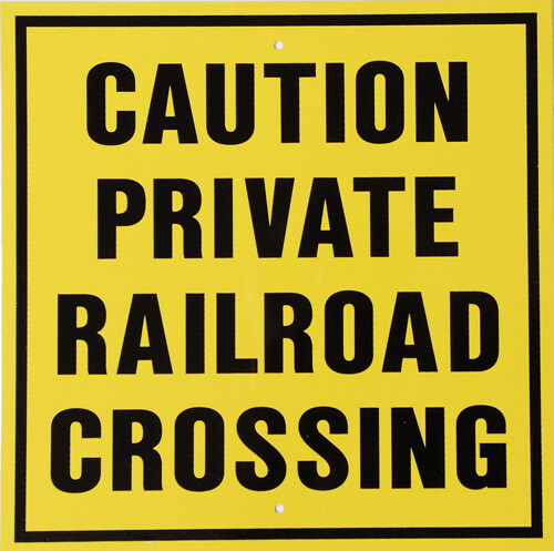 Vintage Style Metal Sign Yellow Caution Private Railroad Crossing 12x12 ...