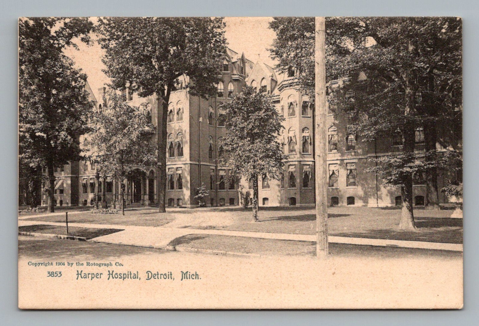 Harper Hospital Detroit Michigan MI Vtg. Postcard c1900 C14 | eBay
