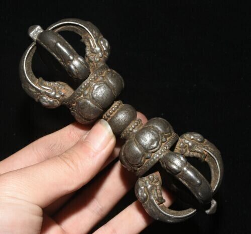 13CM Old Tibetan Silver Elephant Nose King Kong Pestle King Kong Pestle ...